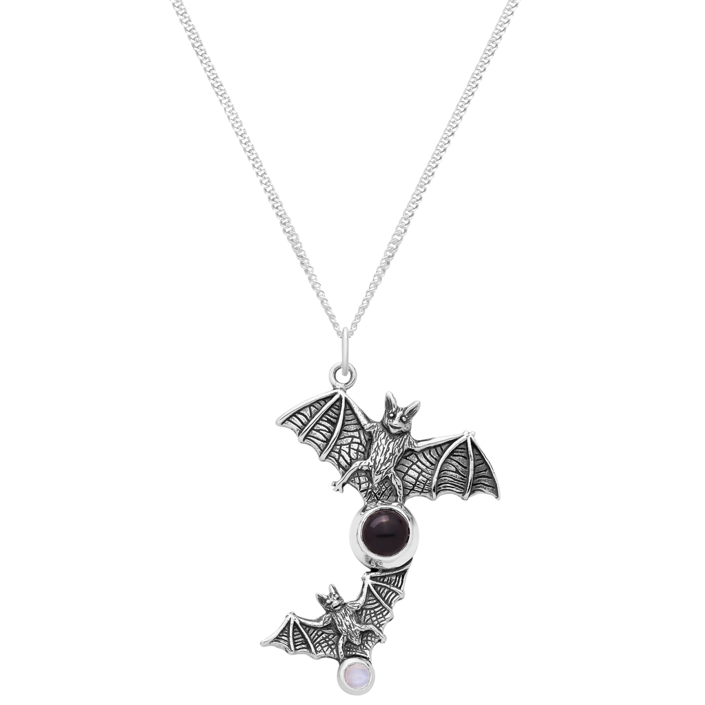 STERLING SILVER BAT GEMSTONE NECKLACE | AS ABOVE JEWELLERY