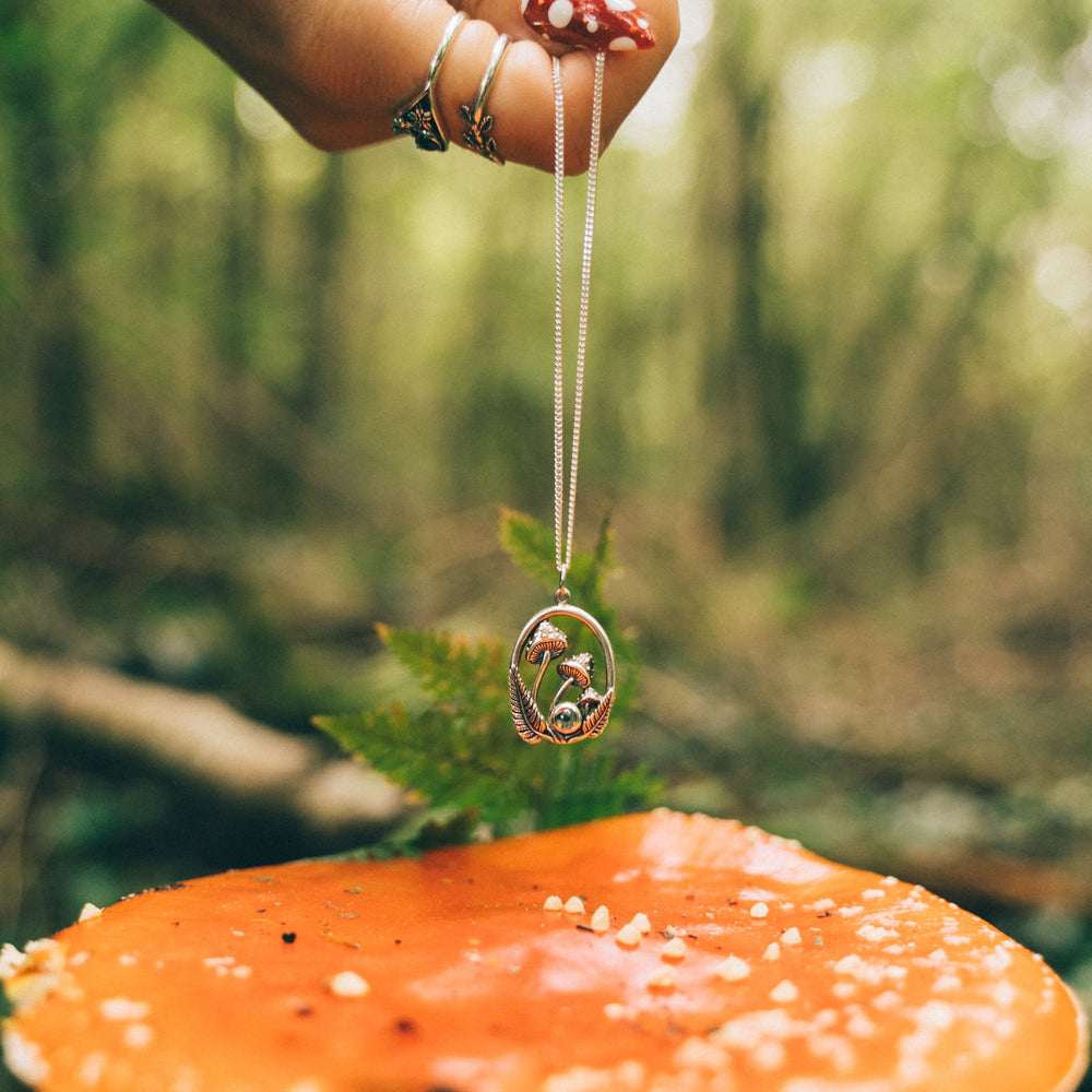 STERLING SILVER TOADSTOOL & FERN NECKLACE | AS ABOVE JEWELLERY